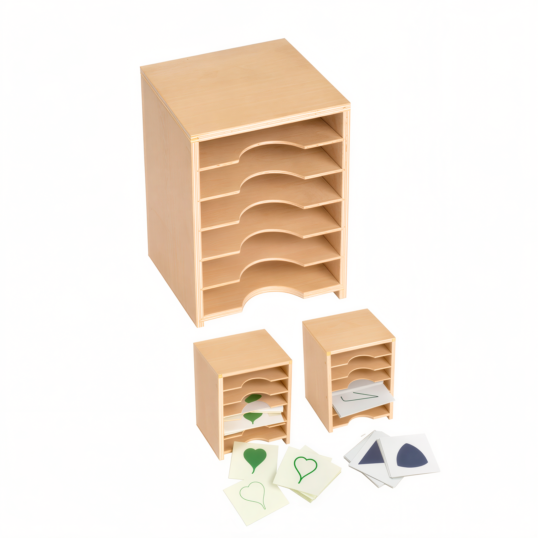 Cabinet for Geometric Form Cards & Leaf Cards (6 Shelves) – Montessori ...