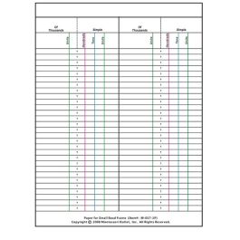 Paper for Small Bead Frame (50 Sheets)