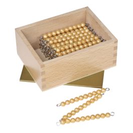 45 Golden Bead Bars of 10 with Wooden Box